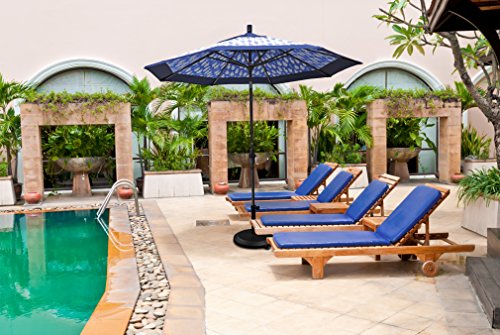 California Umbrella 9' Round Aluminum Market Umbrella, Crank Lift, Collar Tilt, Bronze Pole, Red Olefin