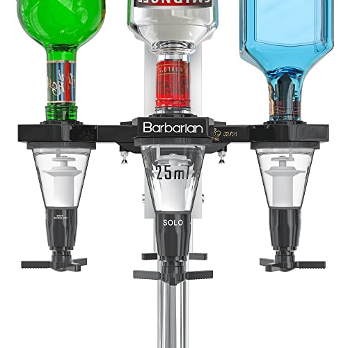 Barbarian 4/6 Bottle Rotary Liquor Dispenser For Home Bar - Bar Butler Shot Measure Bracket Alcohol Wine Upside Down Drink Jigger Optics Man cave