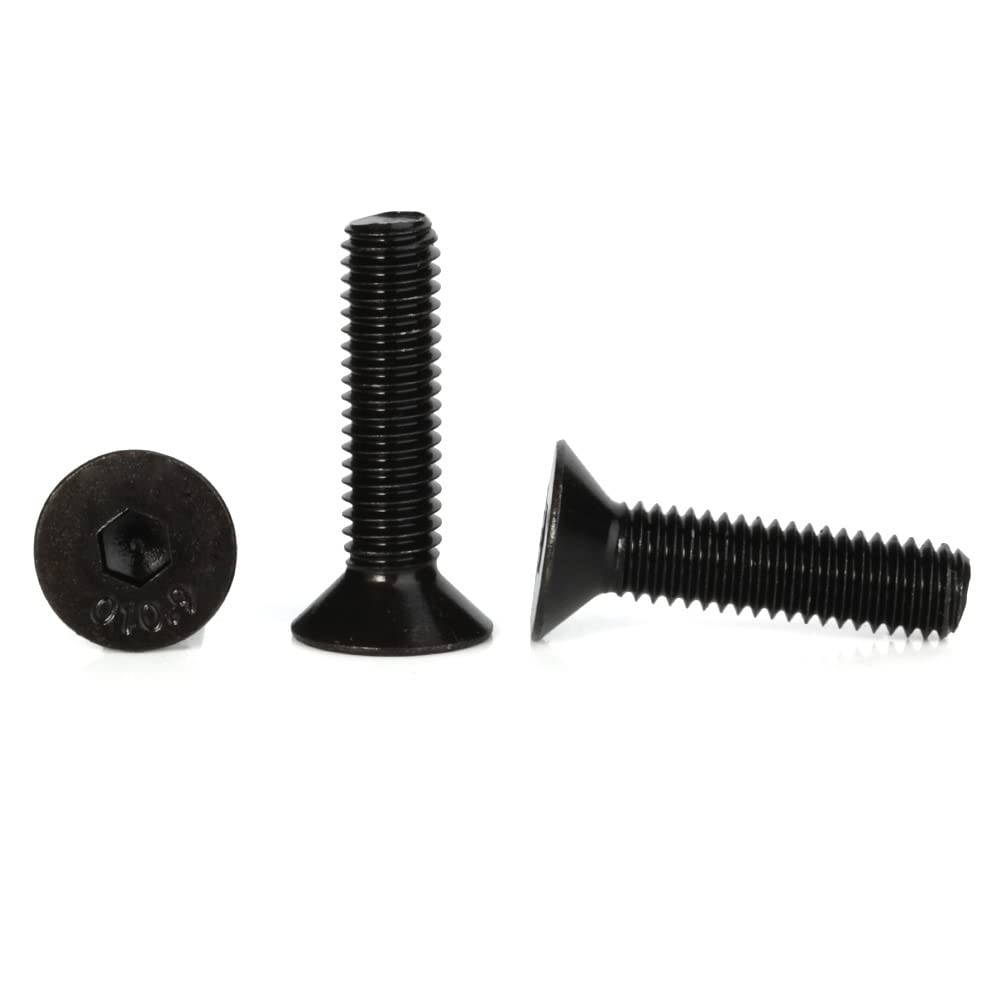M8-1.25 x 20mm Flat Head Socket Cap Screws Countersunk Bolts, Alloy Steel Grade 10.9, Fully Threaded, Allen Socket Drive, 25 PCS