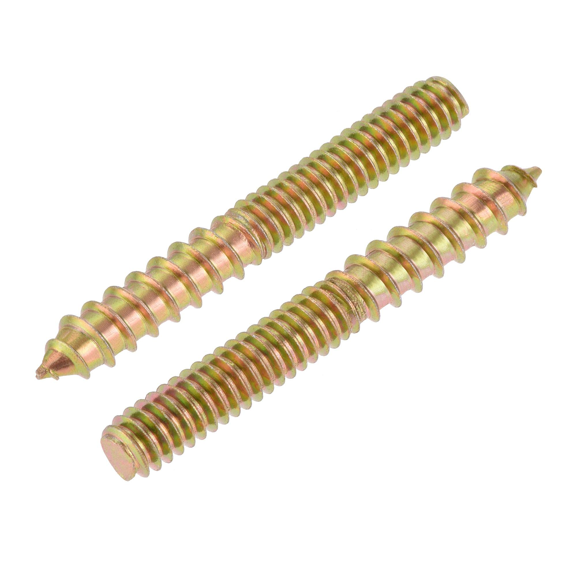 uxcell 1/4-20x2 Hanger Bolts Double Head Dowel Screw for Wood Furniture 20pcs