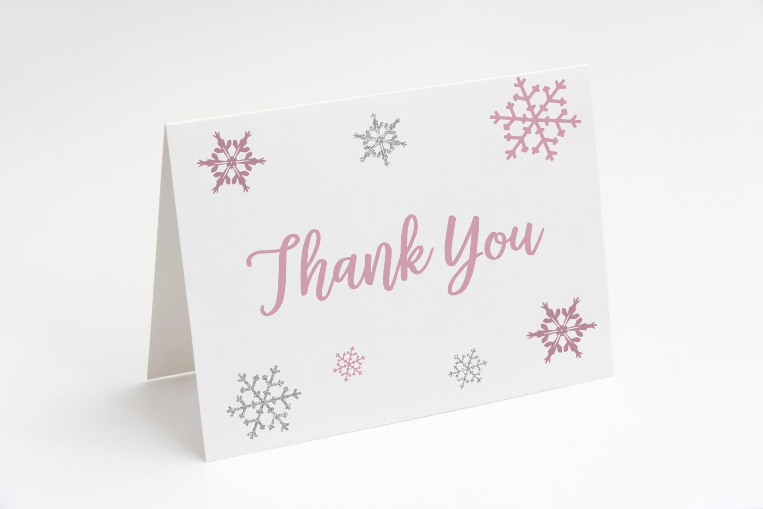 The Invite Lady Thank You Snow Much Cards Snowflake Baby Shower Notes Winter Wonderland Girls With Envelopes (24 count)