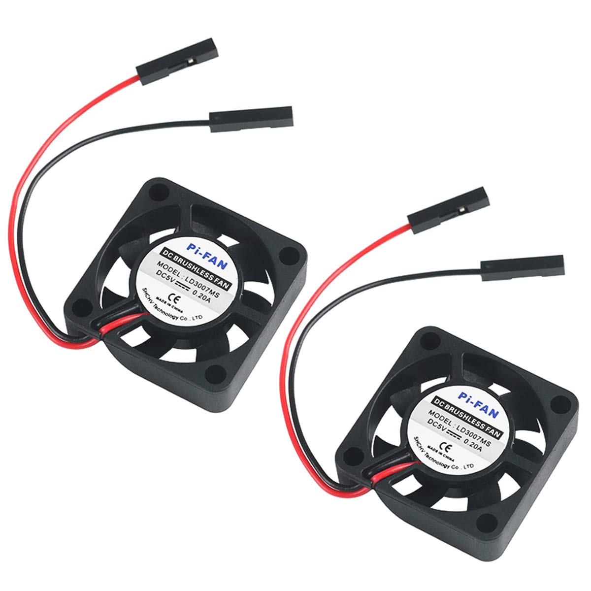 MakerFocus 2pcs Raspberry Pi 4B Fan DC Brushless Cooling Fan 3.3V 5V Heatsink Cooler Radiator Connector Separating One-to-Two Interface for Raspberry Pi 4/ Pi 3/3B+ and Pi Zero/Zero W or Other Project