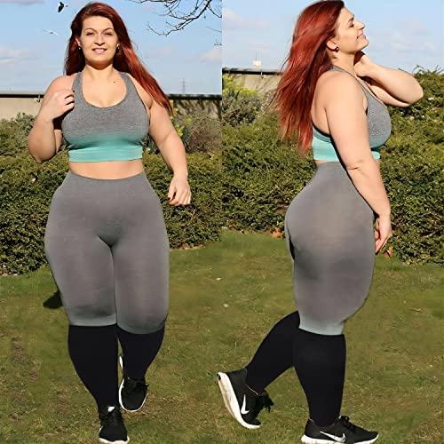 3 PCS Plus size compression socks ​knee high wide calf 20-30 mmhg 2xl 3xl 4xl 5xl circulation breathable for nurse varices