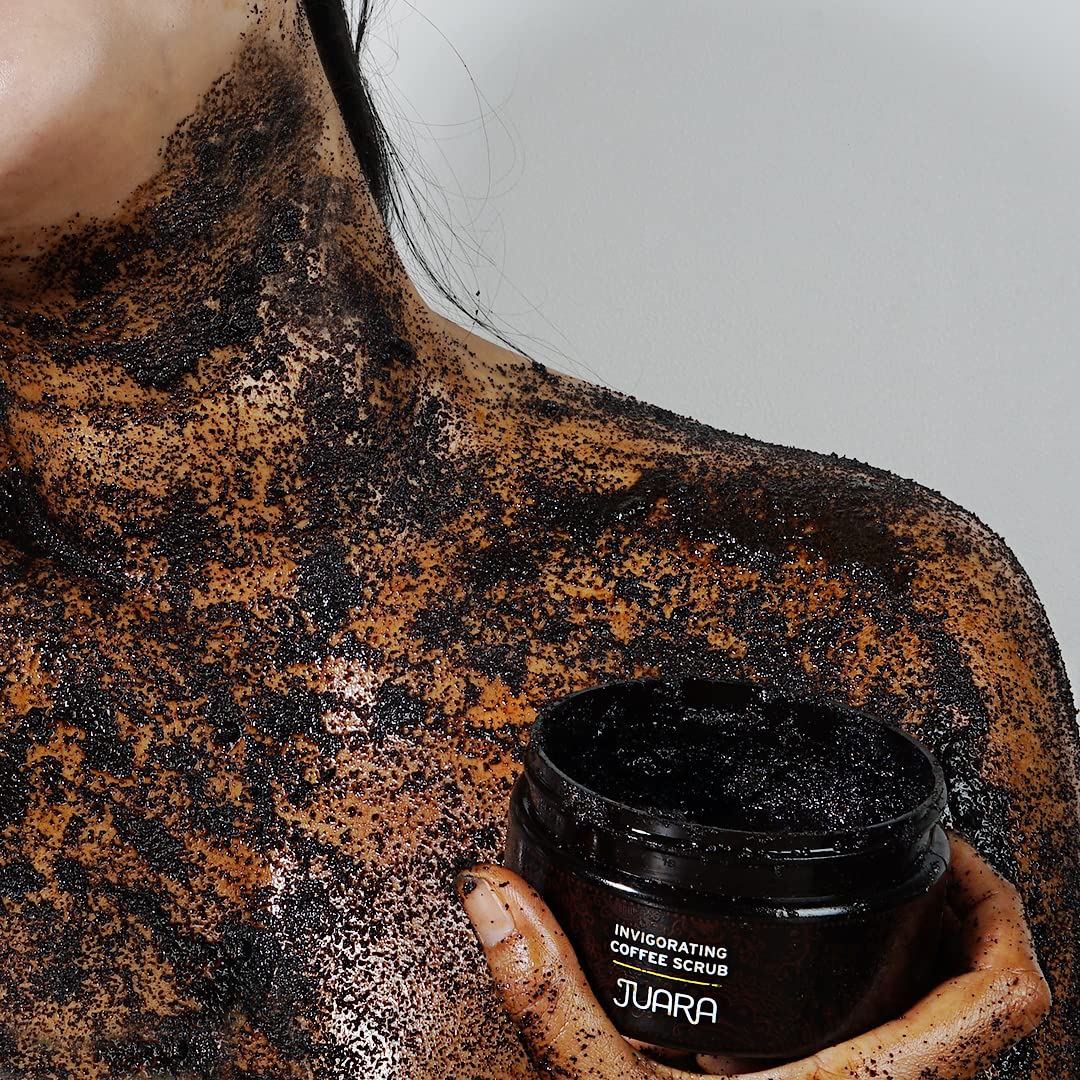 JUARA - Invigorating Coffee Scrub | Smooth Rough Skin | Body Exfoliator | Chocolate, Espresso Scent | Hydrating Polish | Rejuvenating Cleanse | Cruelty Free, Paraben, Sulfate Free, Vegetarian | 8 oz