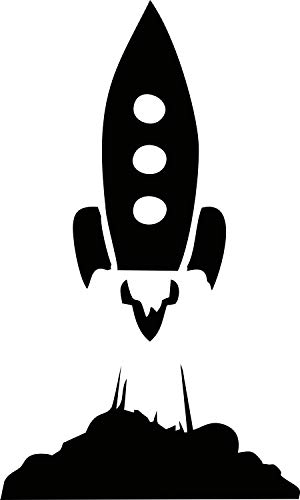 Rocket Ship on Light Switch Children's Room's Vinyl Wall Decal (3 X 5 Inches)