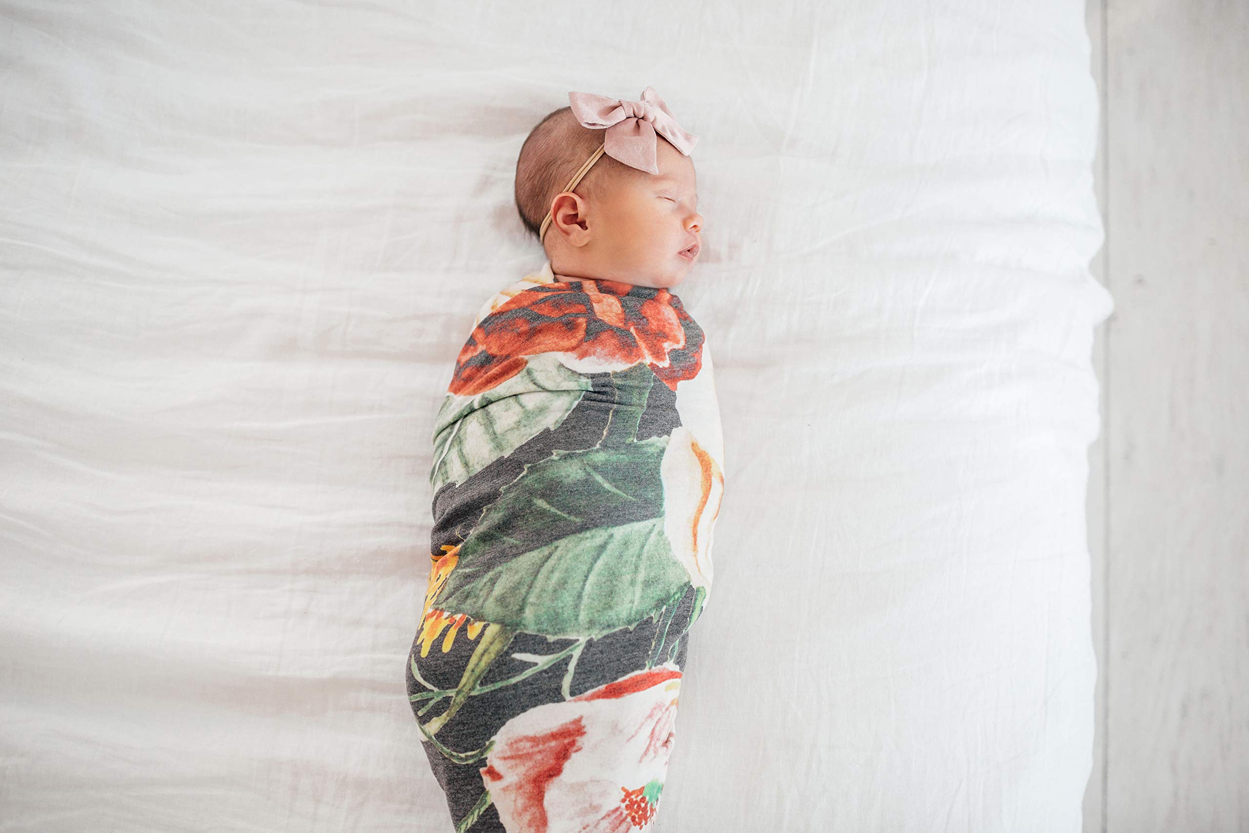 Copper Pearl Large Premium Knit Baby Swaddle Receiving Blanket Raven