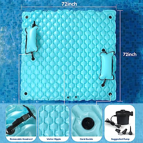 BOLITE Giant Inflatable Lake Float for Adults, 102 x72 Inch Pool Float with Pool Hammock, Floating Mat Toy Raft Loung for Swimming Pool Lake Beach Summer Water Party, Blue