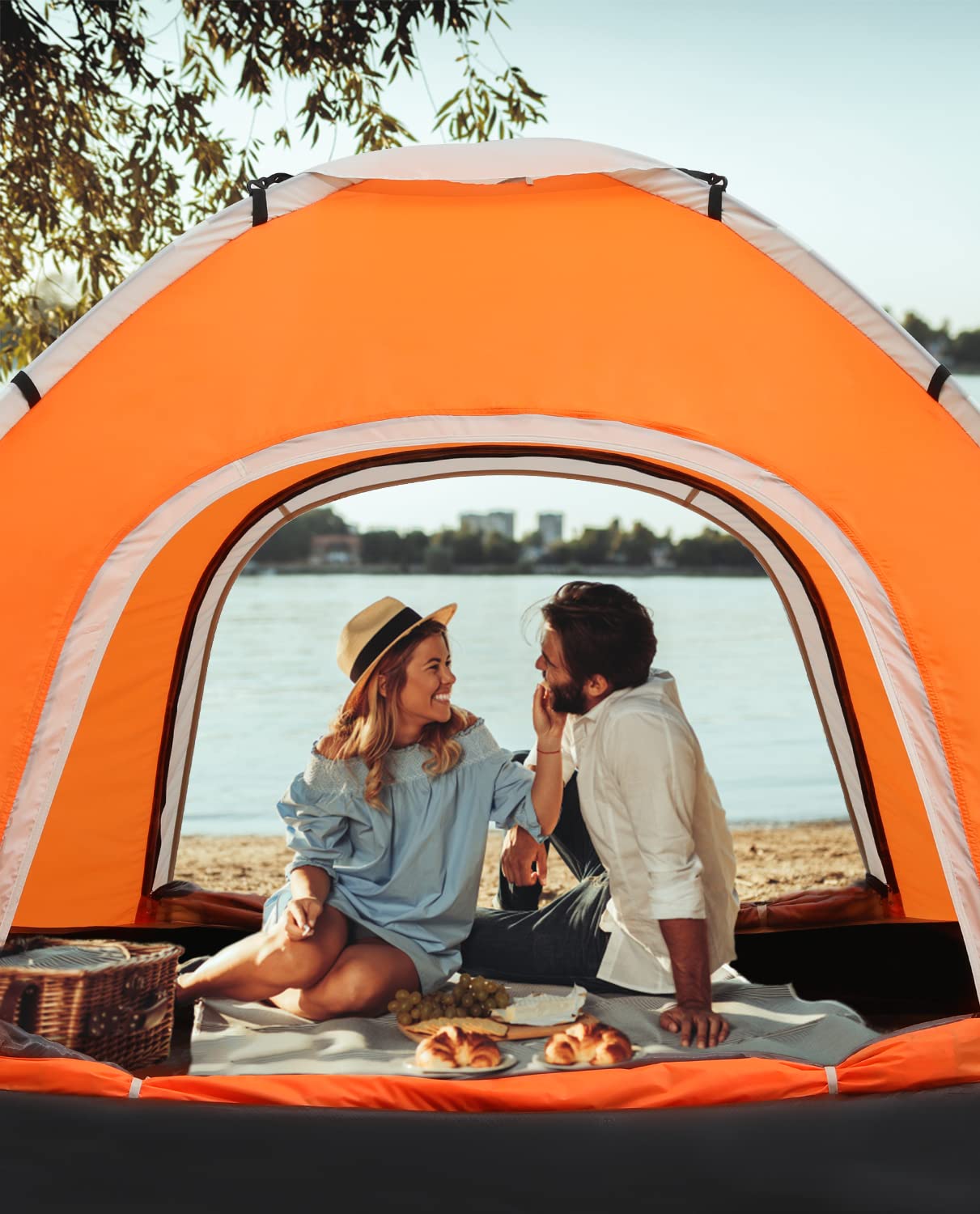 3 Person Camping Dome Tent - Family Waterproof Backpack Tents with Top Rainfly, Ultralight Easy Set Up for Camping, Backpacking, Hiking & Outdoor