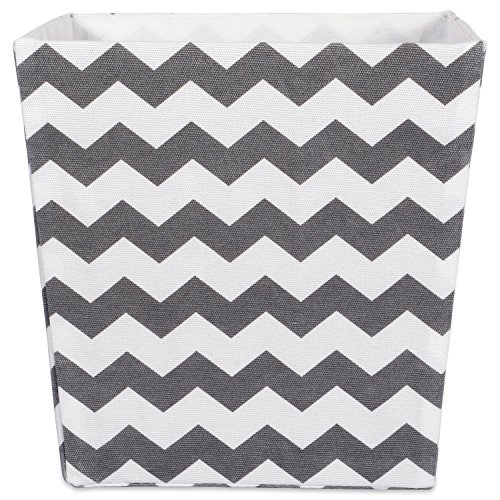 DII Hardsided Polyester Trapezoid Storage Bin, Chevron, Gray, Medium