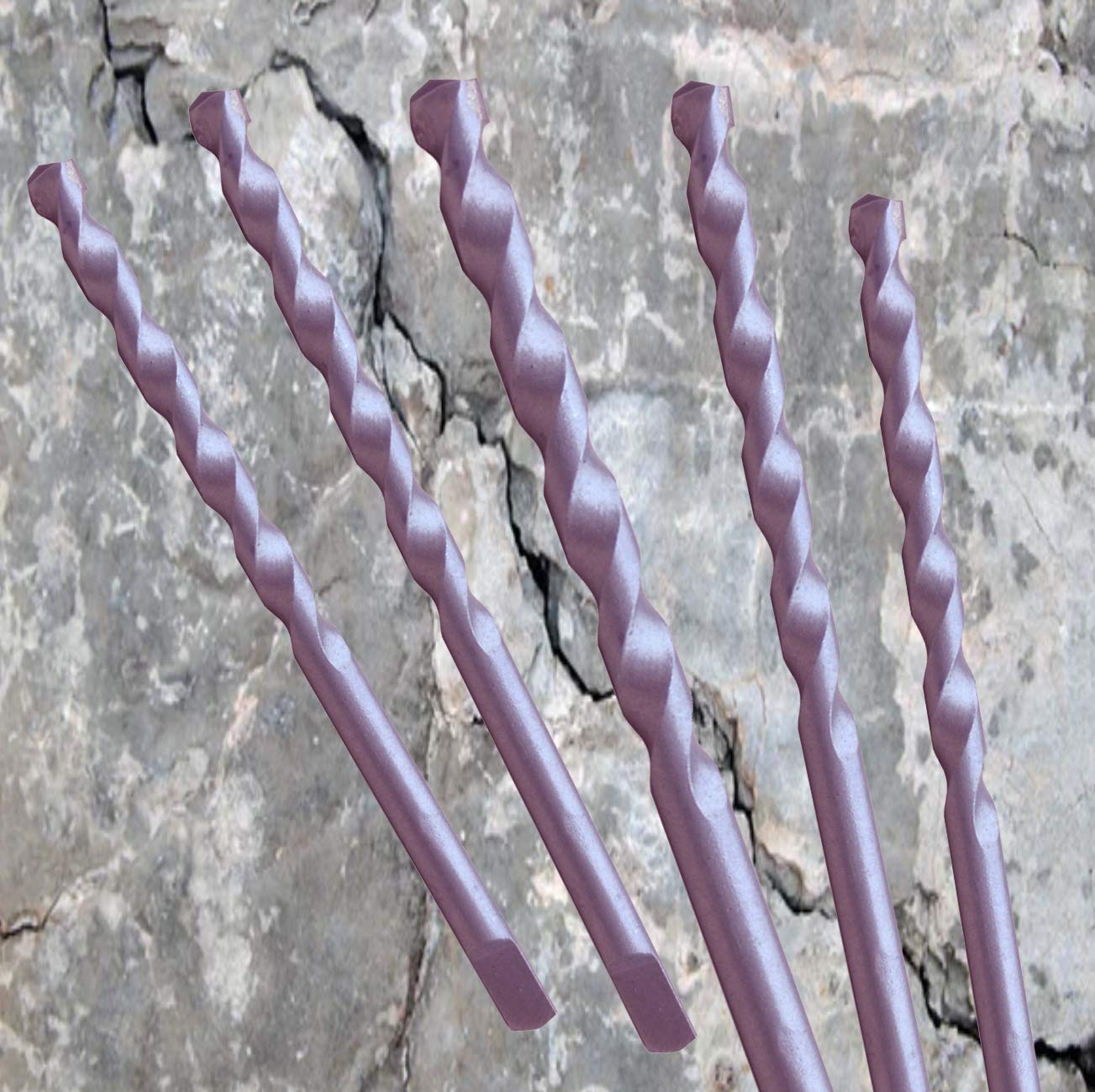 Masonry Drill Bits 5/32 in.x 4-1/2 in. Carbide Tip Flat Shank Drill Concrete Stone Bricks-10Pcs