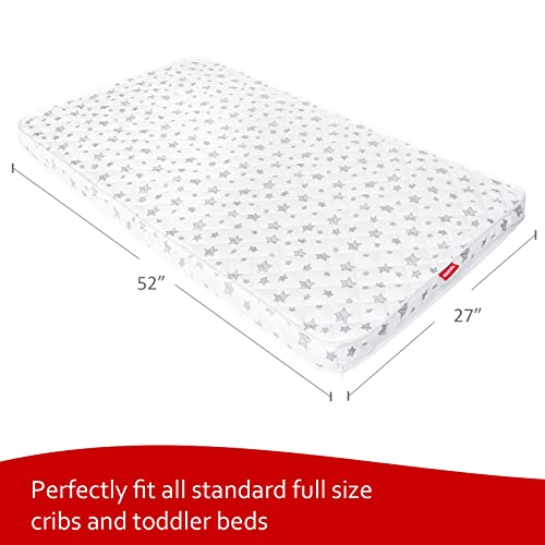 Crib Mattress Topper, Memory Foam Crib and Toddler Bed Mattress Topper with Removable Cover, 52" x 27" x 2"