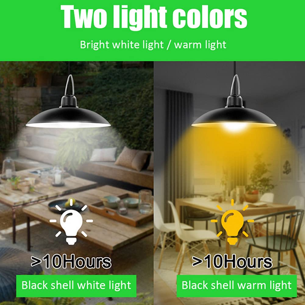 Aolyty Solar Pendant Light with Remote Control Dimmable Shed Light Waterproof Solar Powered Hanging Wall Light for Garden Yard Corridor Walkway Pathway Garage Driveway (Warm Light)