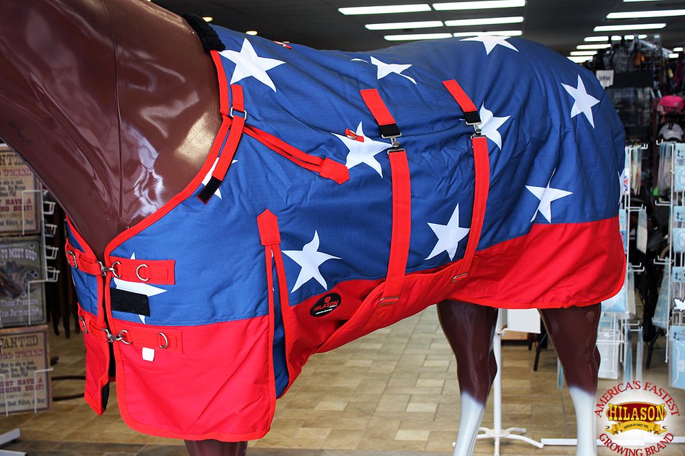 American Flag 74 in HILASON 1200D Winter Waterproof Poly Horse Blanket Belly Wrap | Horse Blanket | Horse