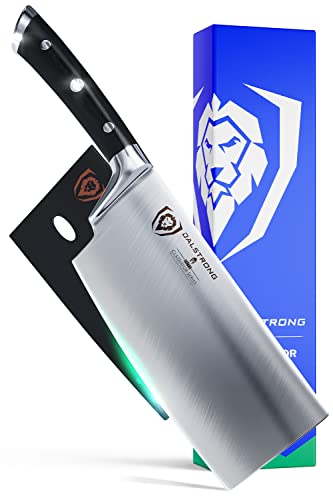 DALSTRONG Meat Cleaver Knife - 7 inch - Gladiator Series - Heavy Duty - Razor Sharp - Forged High Carbon German Steel Kitchen Knife - Black G10 Handle - Butcher, Bone - Sheath Included - NSF Certified