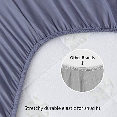 Crib Sheets and Waterproof Crib Mattress Protector 4 Pack Set,Waterproof Crib Sheets Mattress Pad Cover for Baby Boys and Girls, Grey&Pink