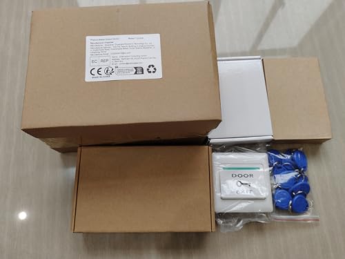 LIBO Full Set Kit of RFID Access Control Keypad 125KHz with DC12V Electric Lock Electronic Bolt Lock, 3A Power Supply, Exit Button, 10pcs ID Key Cards