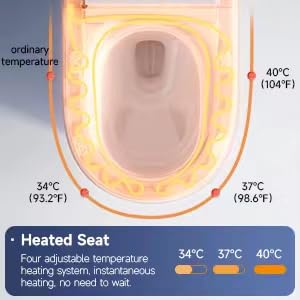 TIMIDENG Smart Toilet Bidet, Radar Sensing Automatic Opening and Closing, Smart Toilet Bidet with Heating and Drying Functions,Smart Flushing Modes,Nozzle Automatic Cleaning, LCD Screen Display, White