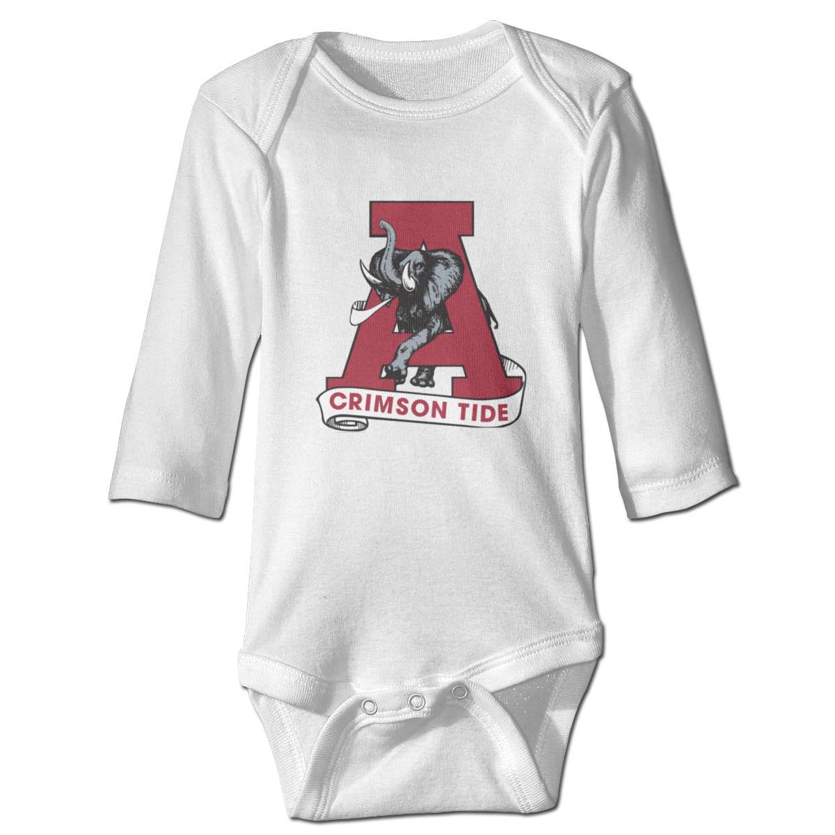Super-Skin Alabama-Elephant Crimson Tide Baby Long Sleeve Bodysuit Infant Jumpsuit Outfit-L8