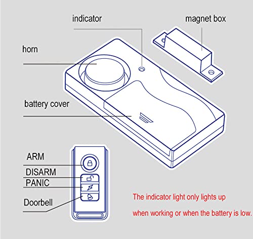 HENDUN Wireless Door Alarms When Opened with Remote, Door Security Sensor, Pool Alarm for Kids Safety, Sliding (2 Pack)