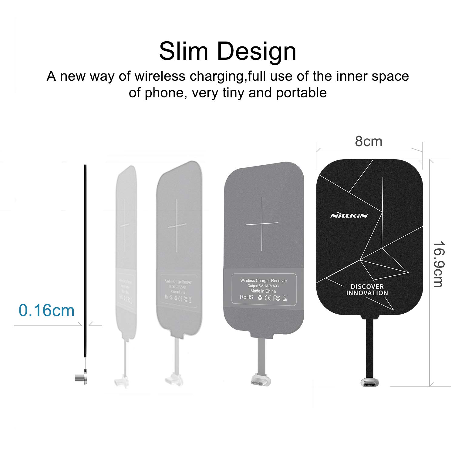 Nillkin Wireless Charger Receiver for ipad - Qi Coil for Tablet Wireless Charging, Compatible with iPad 9th/8th/7th Generation, MagicTag Plus Lightning Long