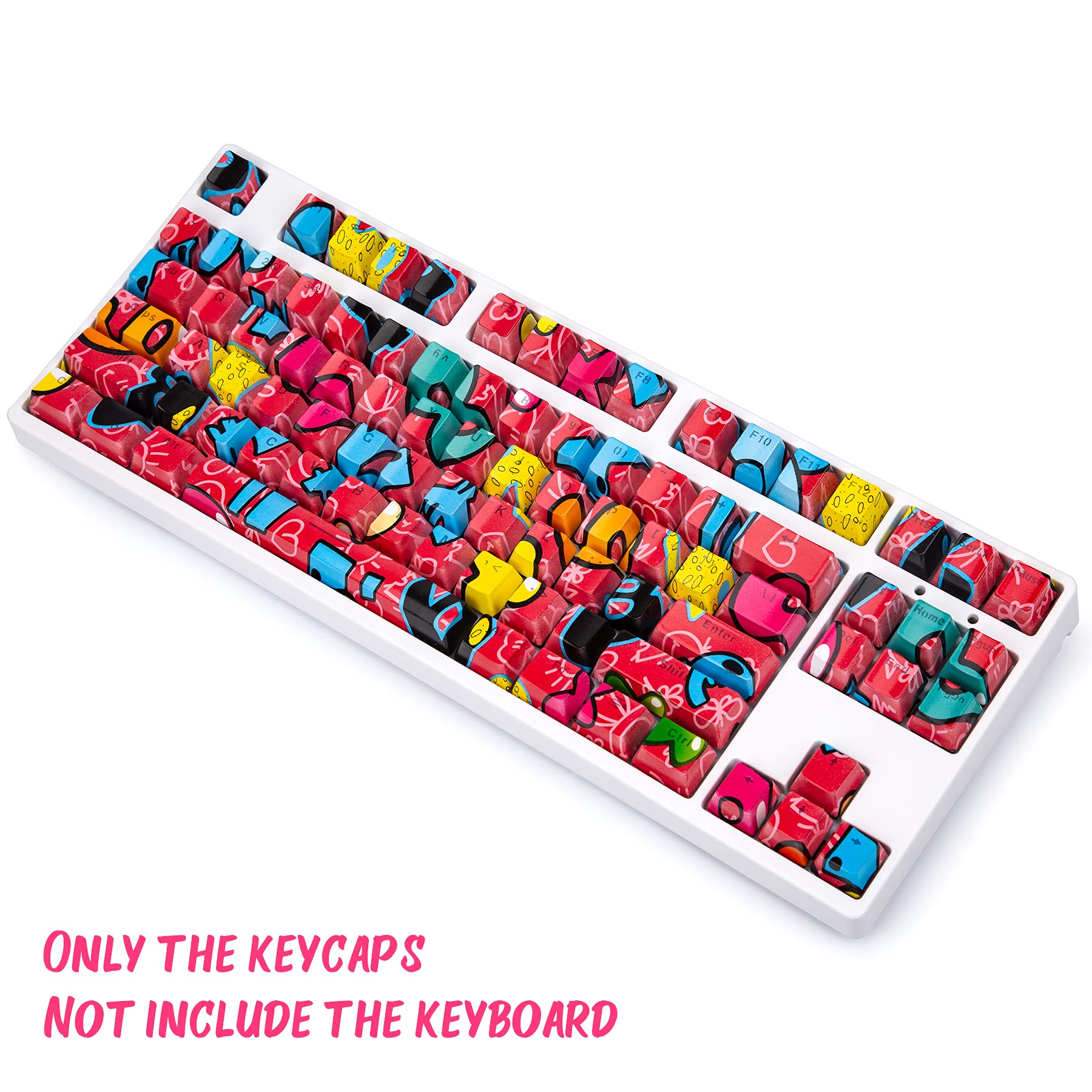 UniCusMech ABS Keycaps 104 Keys OEM Profile Gaming Keycap Set Backlight Frosted Thickened for Cherry MX Gateron Kailh Switch Mechanical Keyboard(Red)