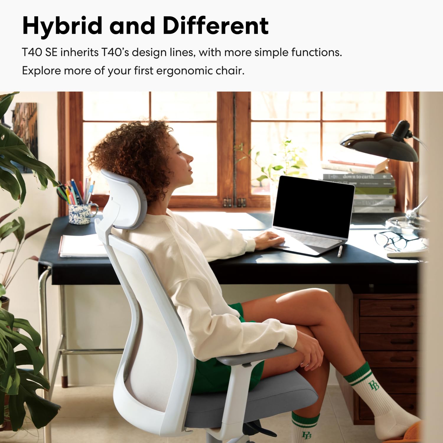 SIDIZ T40 SE Ergonomic Office Chair : Comfortable Home Office Chair for Light Users with Reclining Tilt Lock, Headrest, 3D Armrests, Mesh Back Computer Desk Chair, Alternative Gaming Chair (Gray)