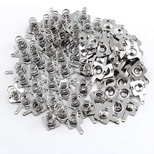 Youliang 50pcs AAA Environmental Protection Battery Positive-Negative Conversion Contact Spring Nickeling Plate 10x9mm
