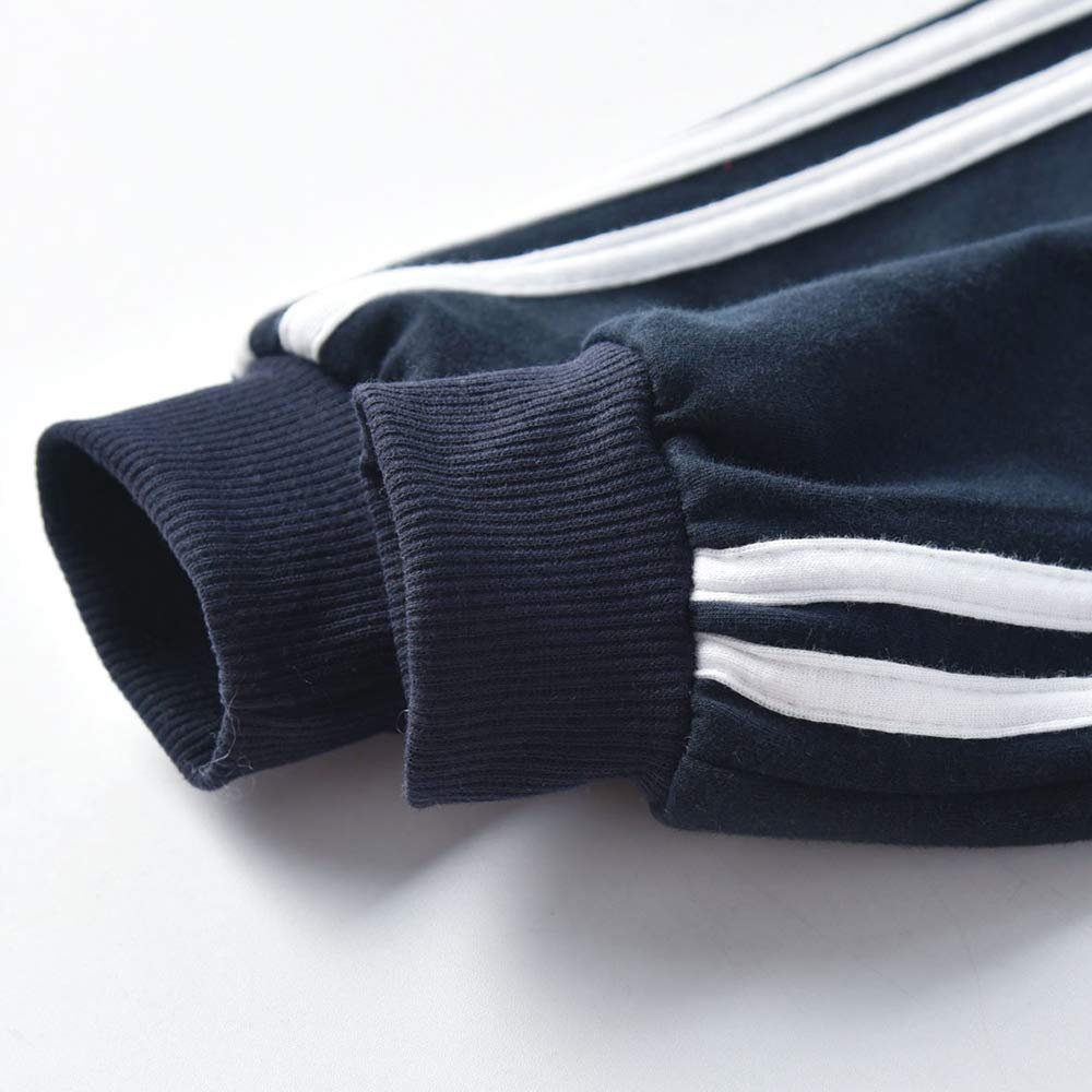 Moyikiss Studio Unisex Tracksuit Baby Boys Girls Clothes Cotton Long Sleeve Zipper Sweatshirt Jacket and Pants (Navy, 90/18-24Months)