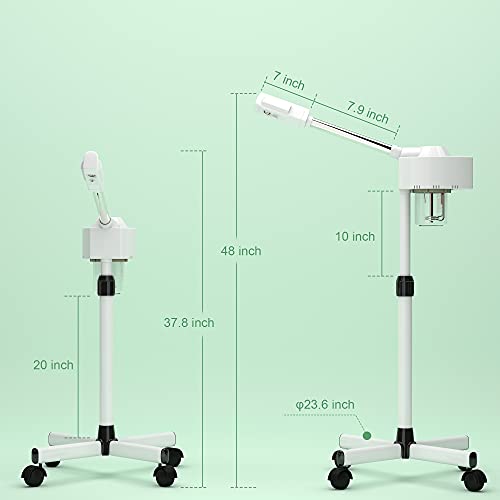 Professional Facial Steamer, Loxey Face Steamer with Adjustable Nozzle and Stronger Nano Ionic Hot Mist for Facial Deep Cleaning for Professional Beauty Salon or Home Use.(White)