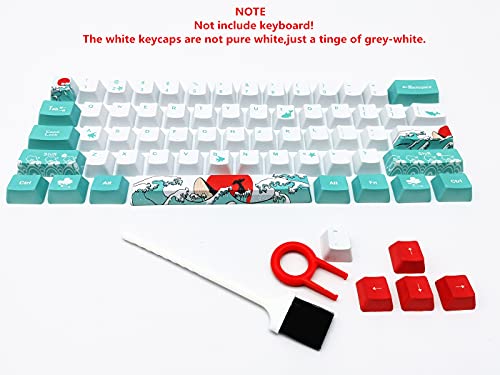 Custom keycaps 60 Percent Doubleshot PBT Keycaps Set OEM Profile for Cherry MX Switches Gaming Mechanical Keyboard,gk61,rk61,Ducky one 2 Mini keycaps (not Include Keyboard)