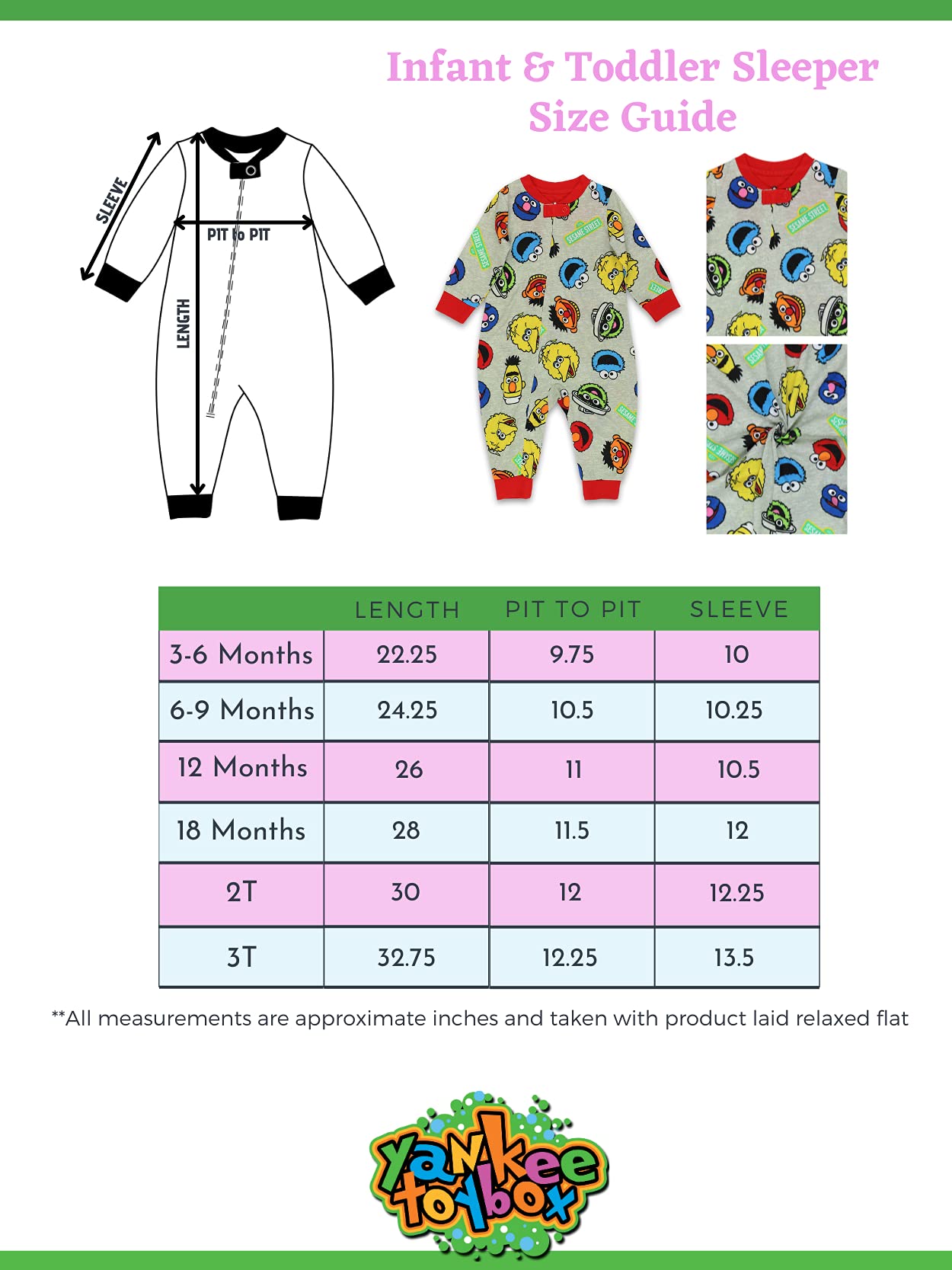 Sesame Street Elmo Cookie Monster Infant Toddler Footless Sleeper Pajamas (2T, Gray)