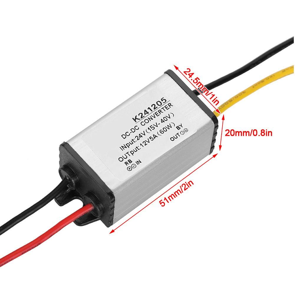 Maxmartt Buck Converter Voltage Regulator, 24V to 12V High Efficiency Step Down Power Supply 5A DC Buck Converter Step-Down Volt Module for Robots, LED Lights, Photovoltaic Panels etc