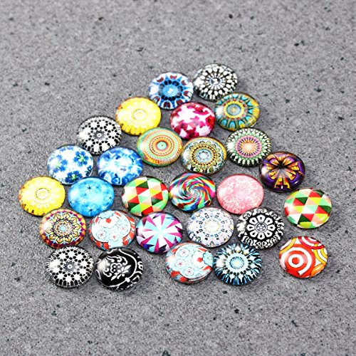 Dangle Earrings 200pcs Round Glass Mosaic Tiles Mixed Mosaic Glass Pieces for DIY Crafts Jewelry Making 10mm Bracelets Beads