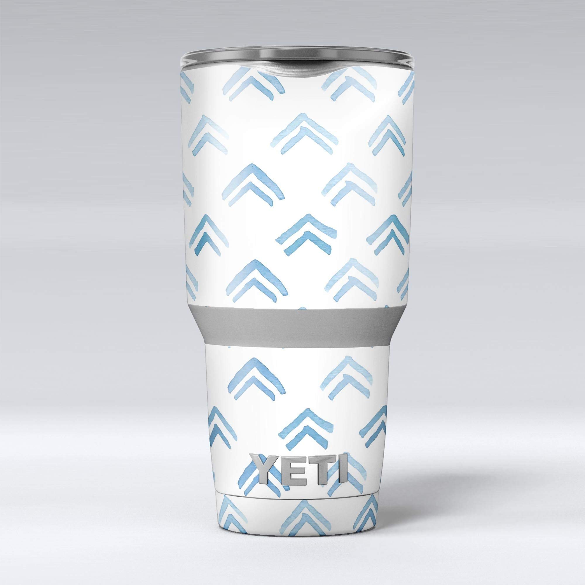Design Skinz The Blue Upwards Arrow Pattern - Skin Decal Vinyl Wrap Kit Compatible with The Yeti Rambler Cooler Tumbler Cups