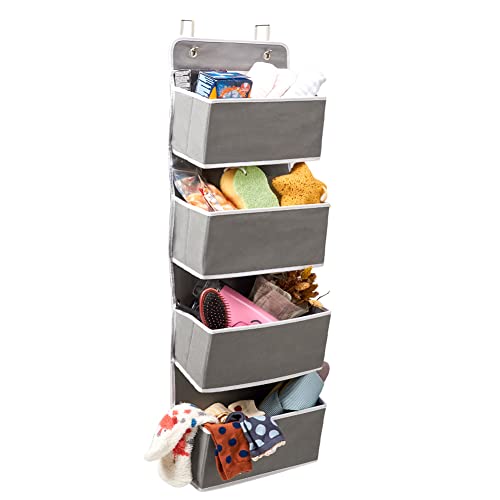 EZOWare 2PACK Over the Door Hanging Organizer with 4 Pocket, Home Storage Organizer with Hook for Pantry Baby Nursery Bathroom Closet Dorm