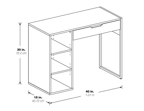 OSP Home Furnishings Ravel 40-Inch Wide Writing Desk, White