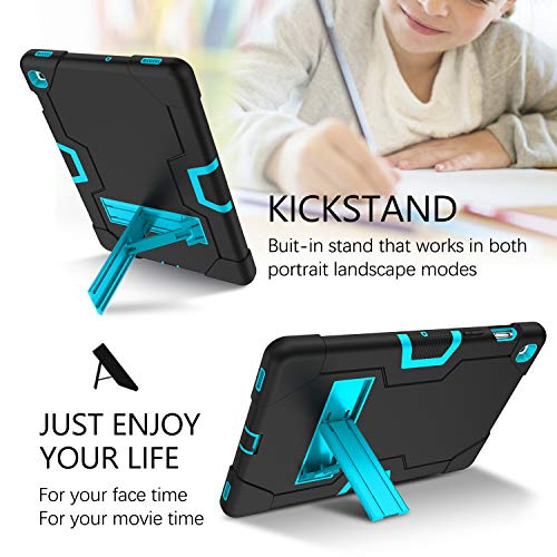 Galaxy Tab S5e 10.5 2019 Case SM-T720/T725 GUAGUA Kickstand Heavy Duty 3 in 1 High Impact Full-Body Rugged Bumper Shockproof Protective Anti-Scratch Case for Samsung Galaxy Tab S5e 2019 Black/Blue
