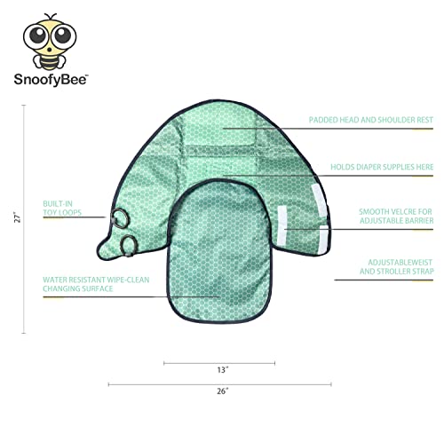 SnoofyBee - Portable Baby Changing Station: Compact, Clean-Hands Design with Dual Storage Pockets - Waterproof & Stylish (Grey Arrow)