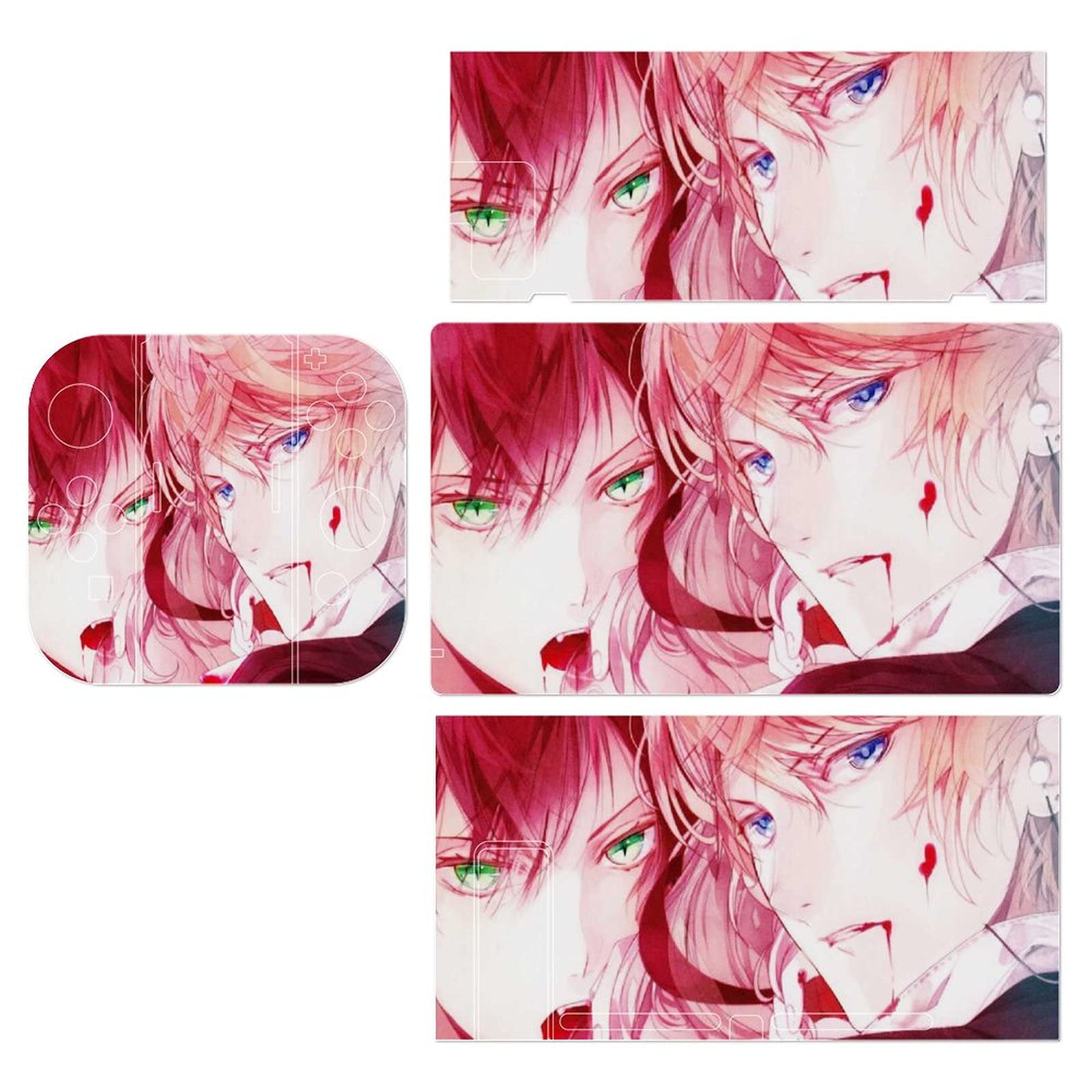 Ayatoxshu Diabolik Lovers Vinyl Skin for Nintendo Switch, Full Set Wrap Protector Stickers Cover Joint Protective Faceplate Console Joy-Con Dock