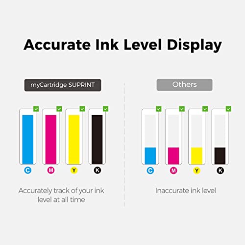 MYCARTRIDGE SUPRINT 212XL Ink Cartridges Remanufactured Ink Cartridge Replacement for Epson 212XL 212 XL Combo Pack for Expression Home XP-4105 XP-4100 Workforce WF-2850 WF-2830 Printer 4 Pack 212