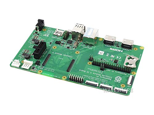 waveshare Original Raspberry Pi Compute Module 4 IO Board for All Variants of Compute Module 4,with Real-Time Clock Dual MIPI DSI/CSI Interfaces,USB Connectors