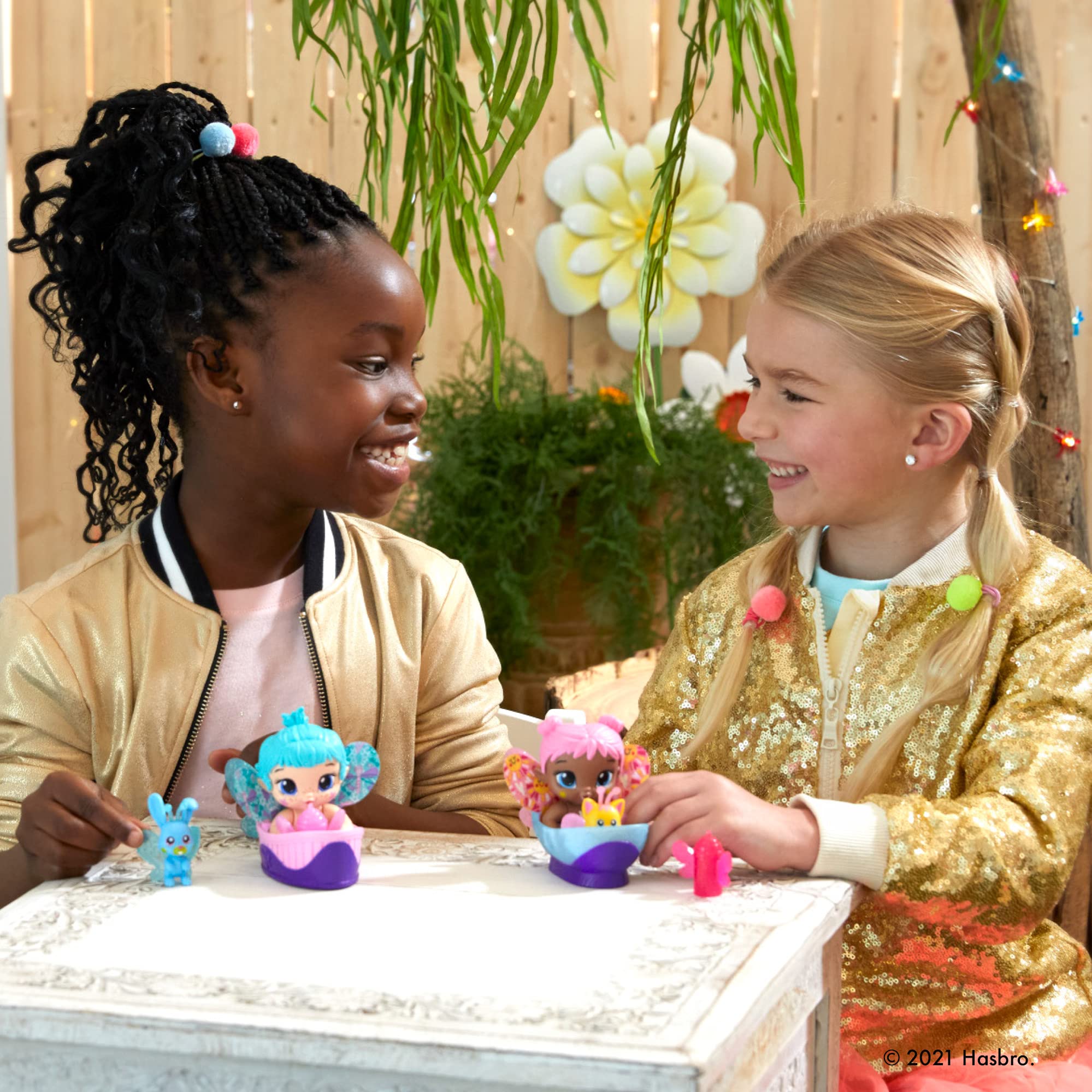 Baby Alive Glo Pixies Minis Doll, Plum Rainbow, Glow-in-The-Dark Doll for Kids Ages 3 and Up, 3.75-Inch Pixie Toy with Surprise Friend