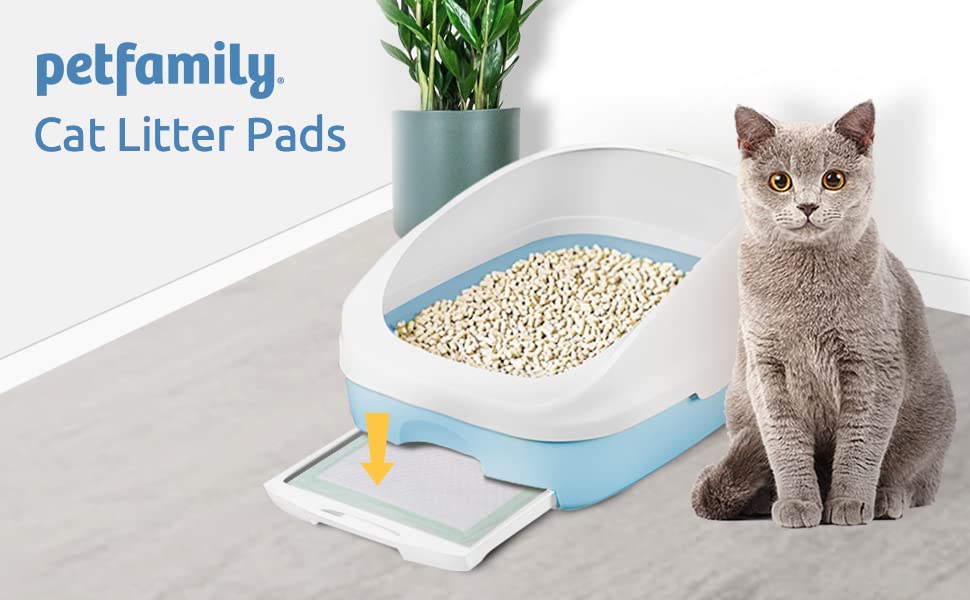 Petfamily Cat Litter Box Pads-Generic Refill for Tidy Cats Breeze Litter System,Litter Box Pads 16.9β x 11.4β-40 Count
