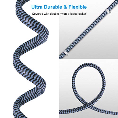 Yauhody CAT 8 Ethernet Cable 6ft (2 Pack), High Speed CAT8 Cable for Gaming 40Gbps 2000MHz, Durable Braided Internet LAN Network Patch RJ45 Cord Shielded for PS5/Router/Modem/PC/TV