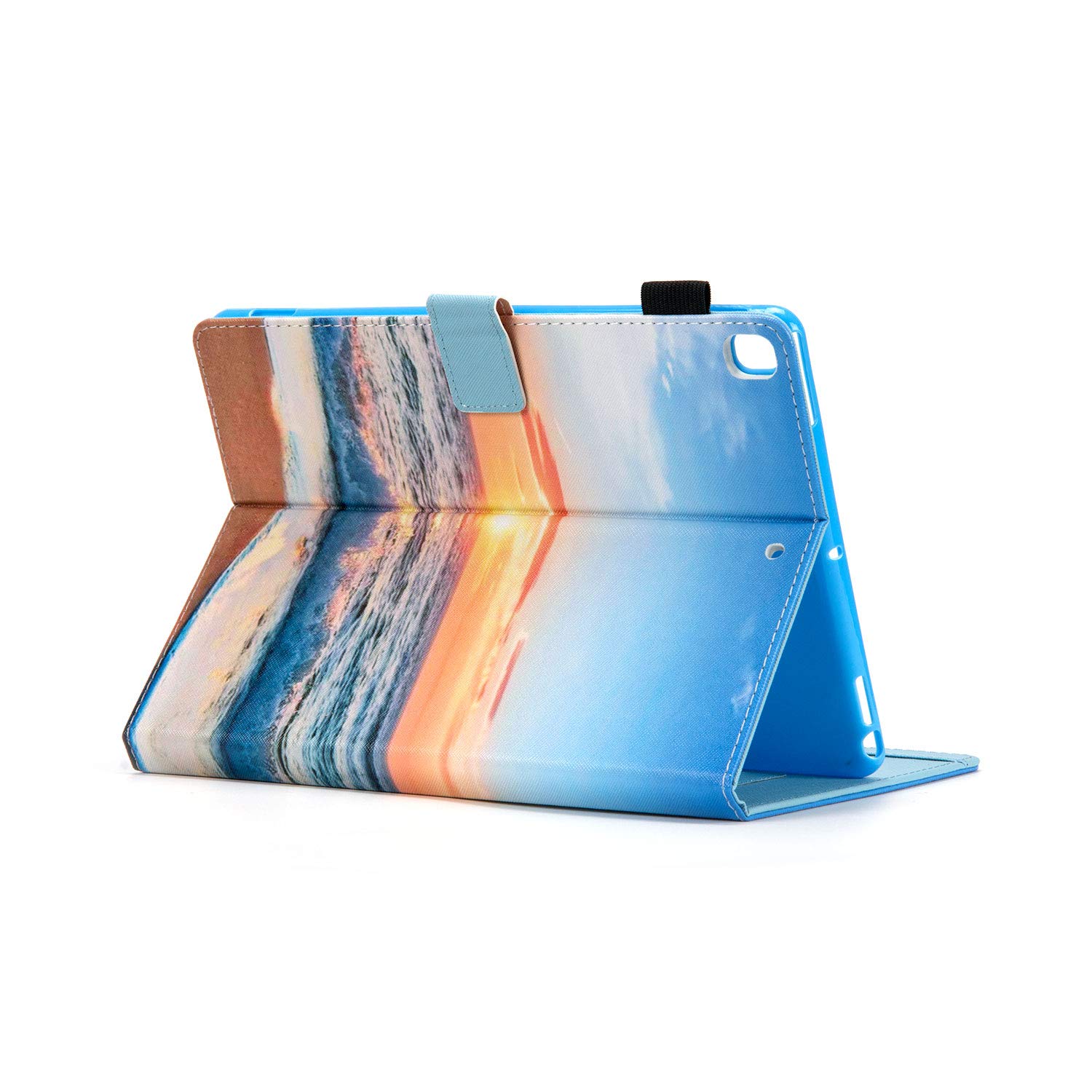 UUcovers for Apple iPad 9th/8th/7th Generation Case 10.2 inch (2021/2020/2019) with Pencil Holder Pockets [Auto Wake/Sleep] PU Leather Smart Folio Stand Wallet TPU Shockproof Cover, Beach Sunrise