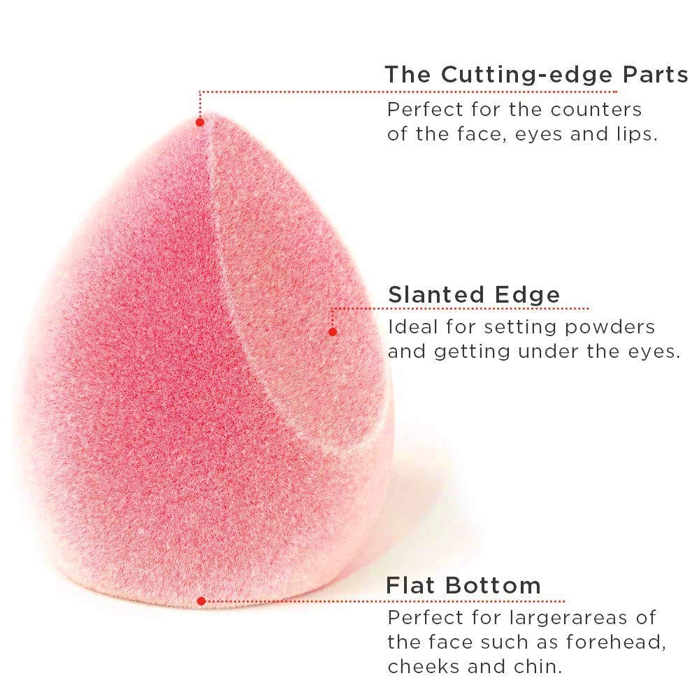 Microfiber Velvet Rose Makeup Sponge, Latex-Free, Dual Layer Technology, Flawless Makeup Blender for Foundations, Powders and Creams (Pink)