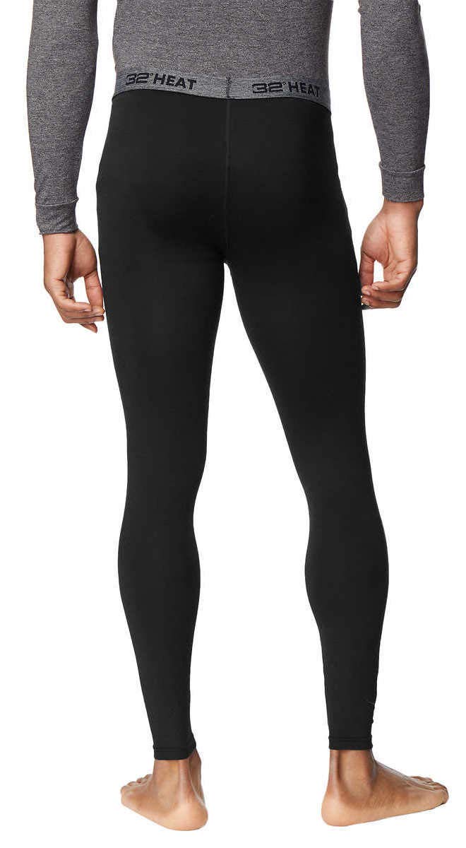 32 DEGREES Men's Heat Pant, 2-Pack (L, Black/Black)