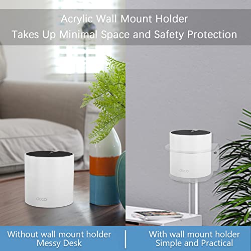OkeMeeo Wall Mount for TP-Link Deco AX3000, Space Saving Sturdy Acrylic Mount for Deco x55 X20 X60 X68 WiFi 6 Mesh System(AX3000,AX1800,AX3000,AX3600)(2 Pack)