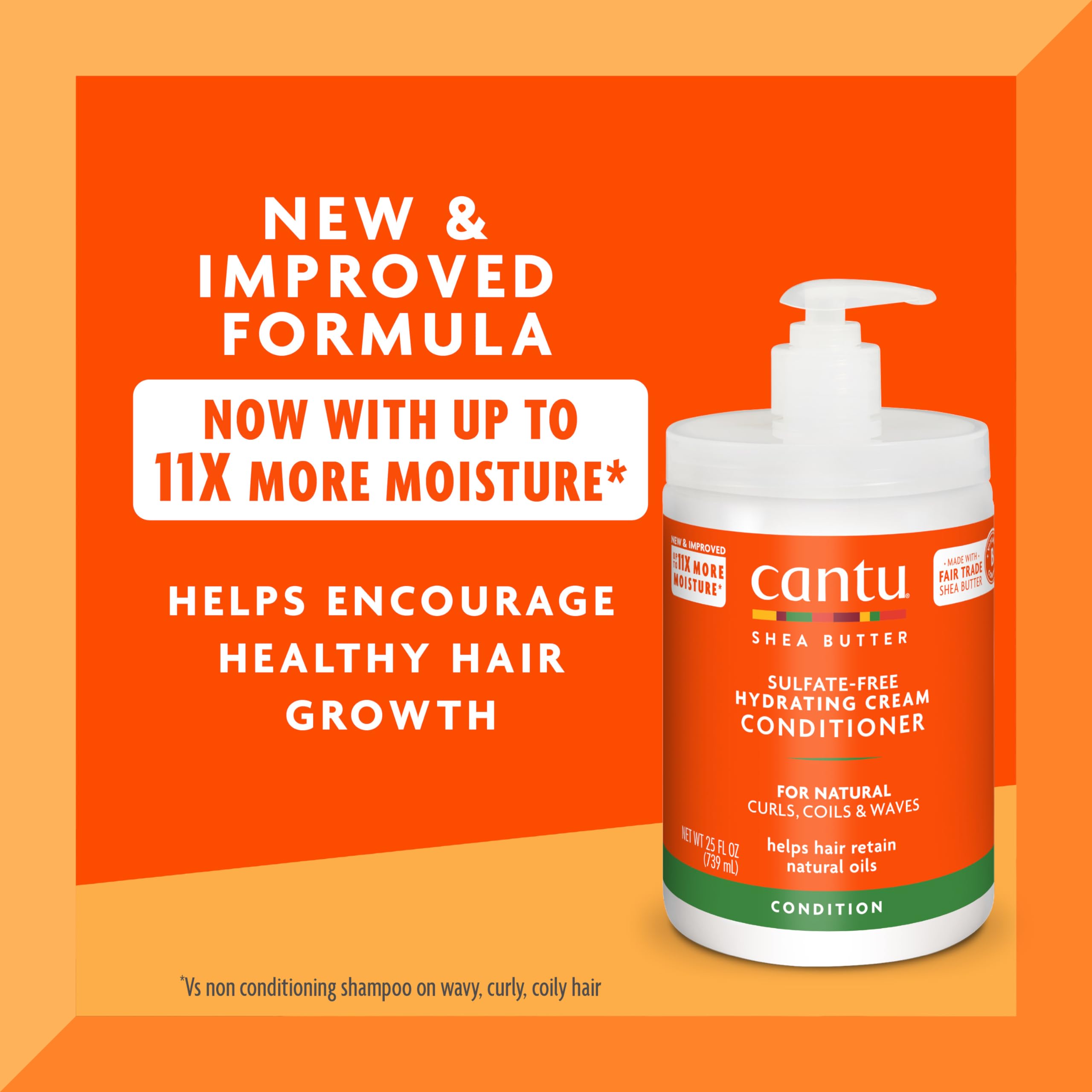 Cantu Sulfate-Free Hydrating Cream Conditioner with Shea Butter for Natural Hair, 25 fl oz