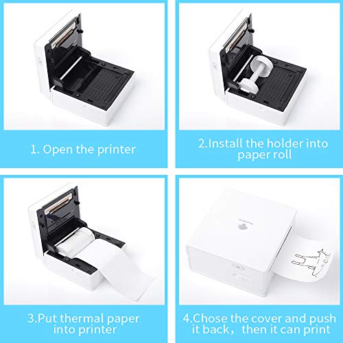 Phomemo White Non-adhesive Thermal Paper for Phomemo M02/M02 Pro/M02S/M03, Black Character, 53mm x 6.5m, Diameter 30mm